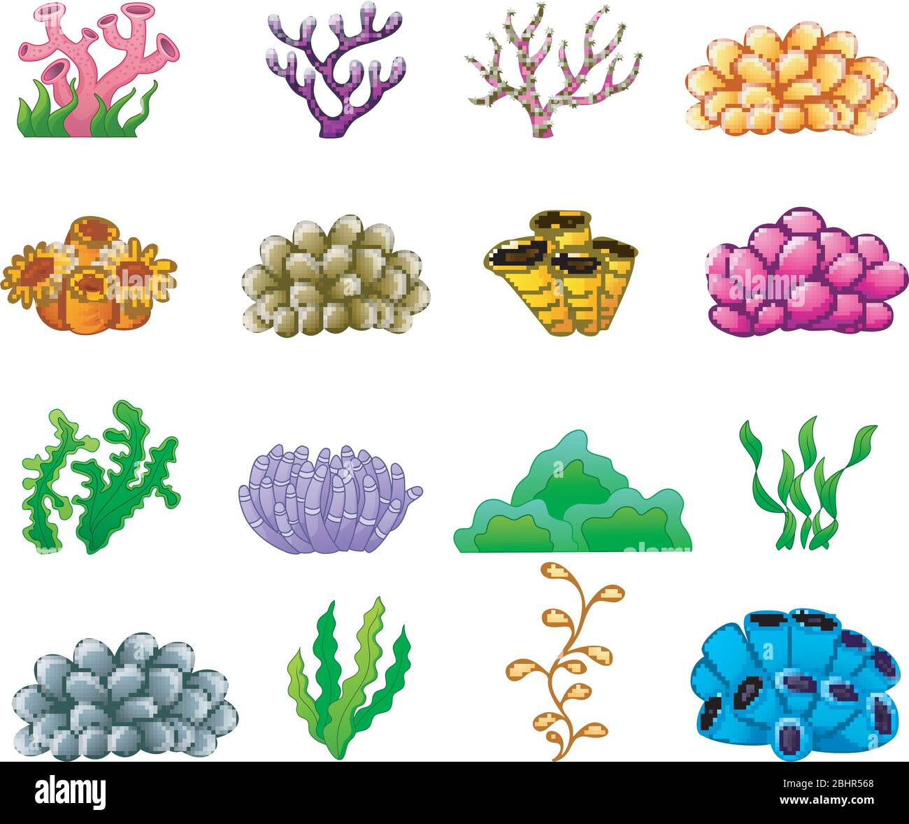 Set of cartoon underwater plants Stock Vector Image & Art - Alamy