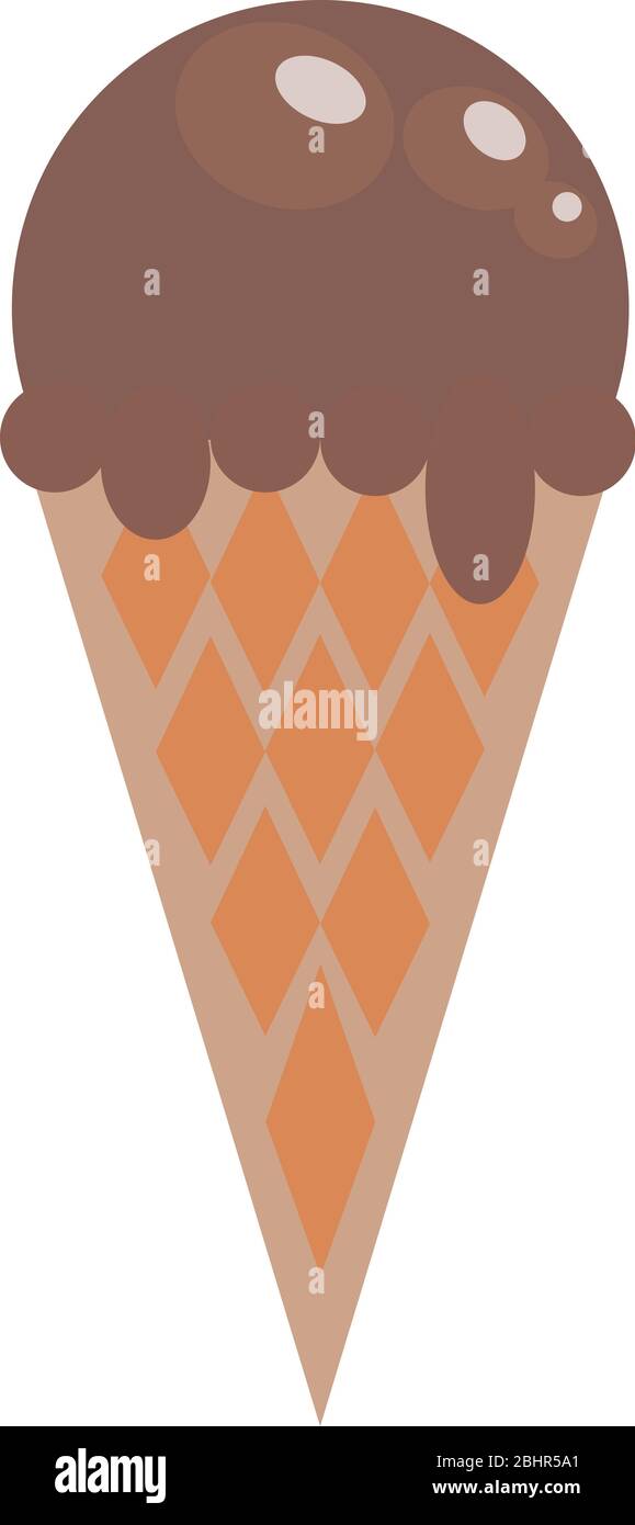 Vanilla ice cream in a crispy cornet. Flat design Stock Photo - Alamy