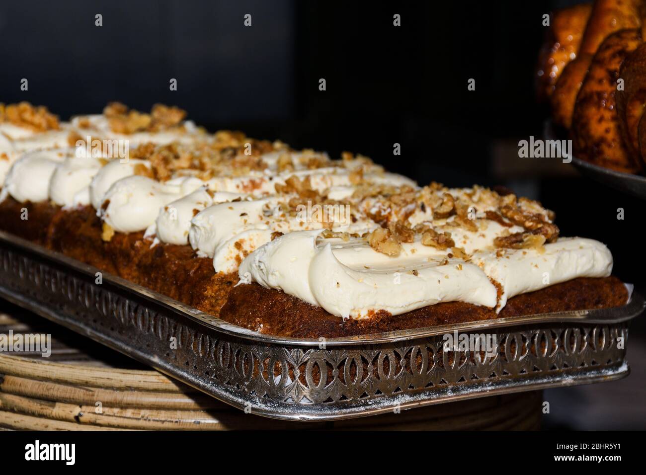 Traditional British pastry specialties for sale at the market Stock ...