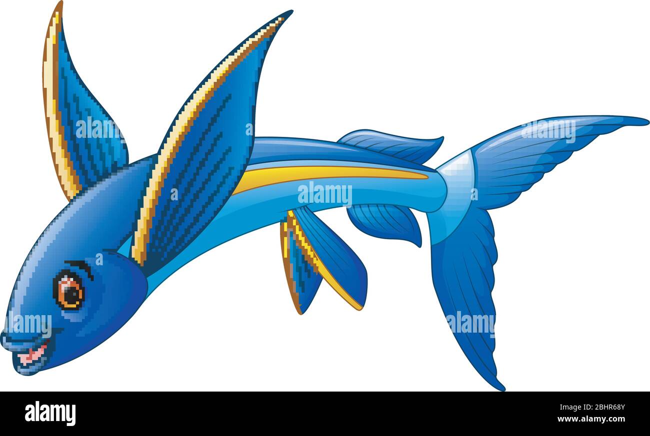 Flying Fish Cartoon Character Stock Vector Image & Art - Alamy