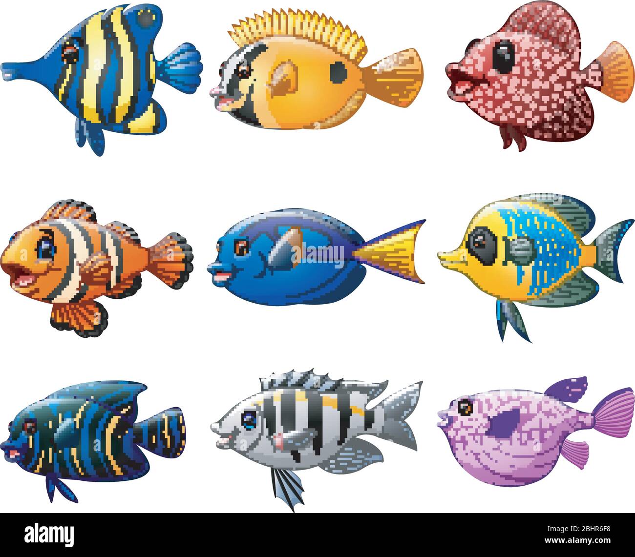 fish cartoon set Stock Vector Image & Art - Alamy