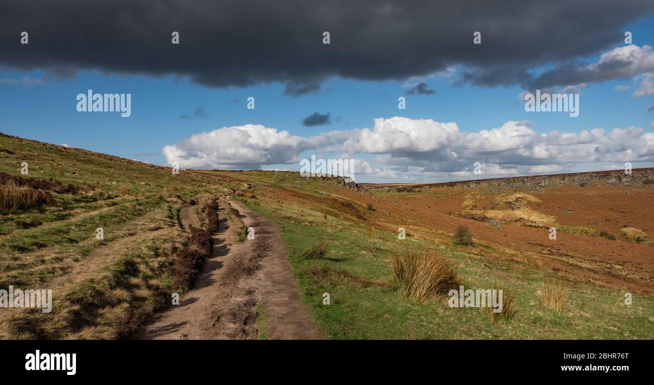 Burbage valley,Burbage moor,Peak district national park,Derbyshire ...