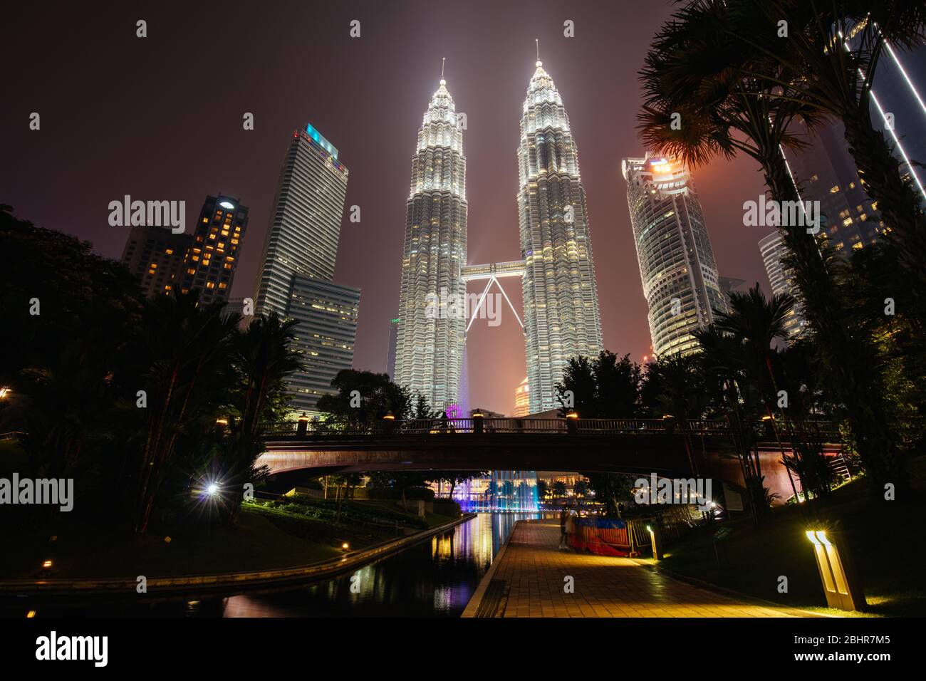 KLCC Park in Kuala Lumpur at Night Stock Photo - Alamy