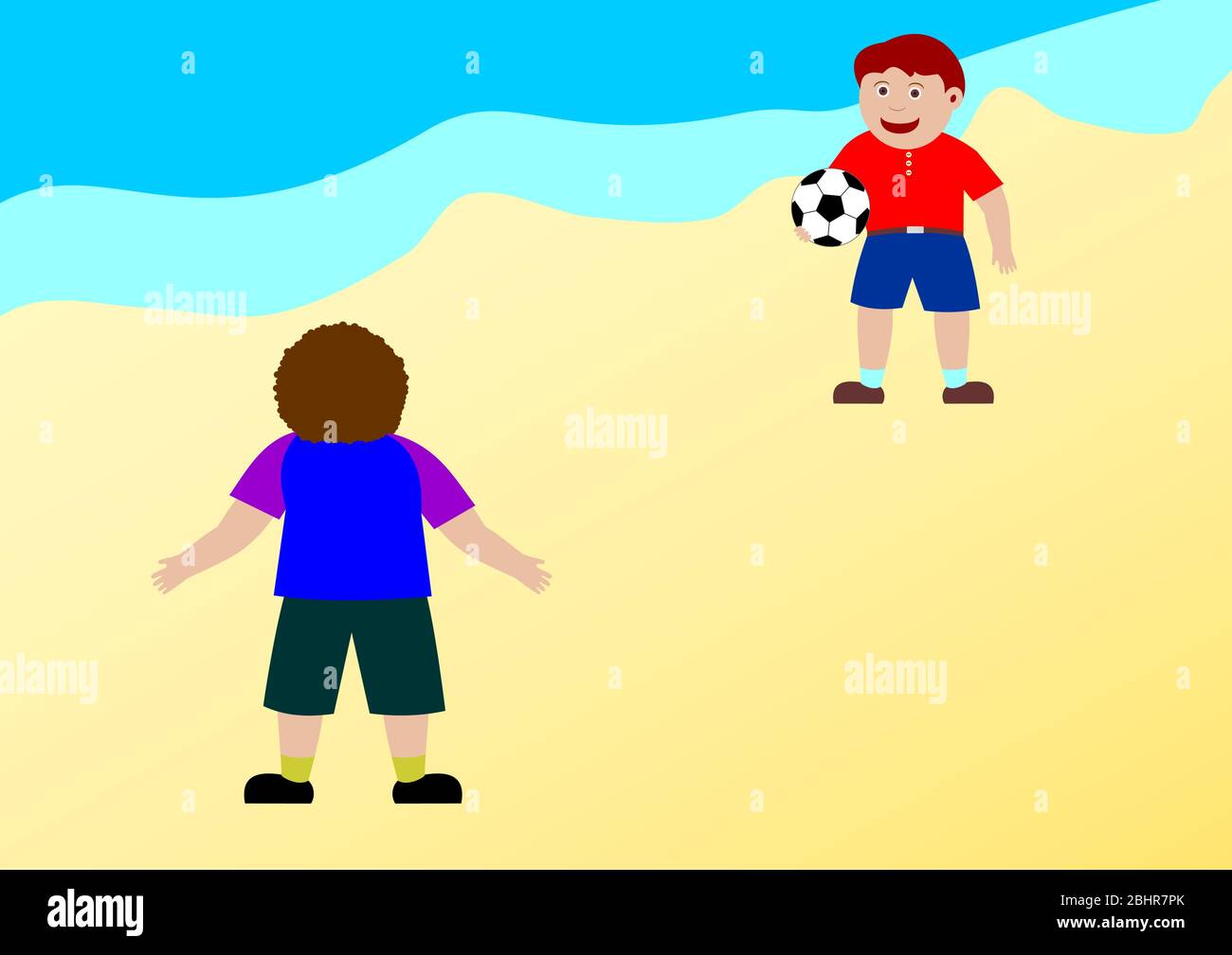 Two kids playing football Stock Vector Images - Alamy