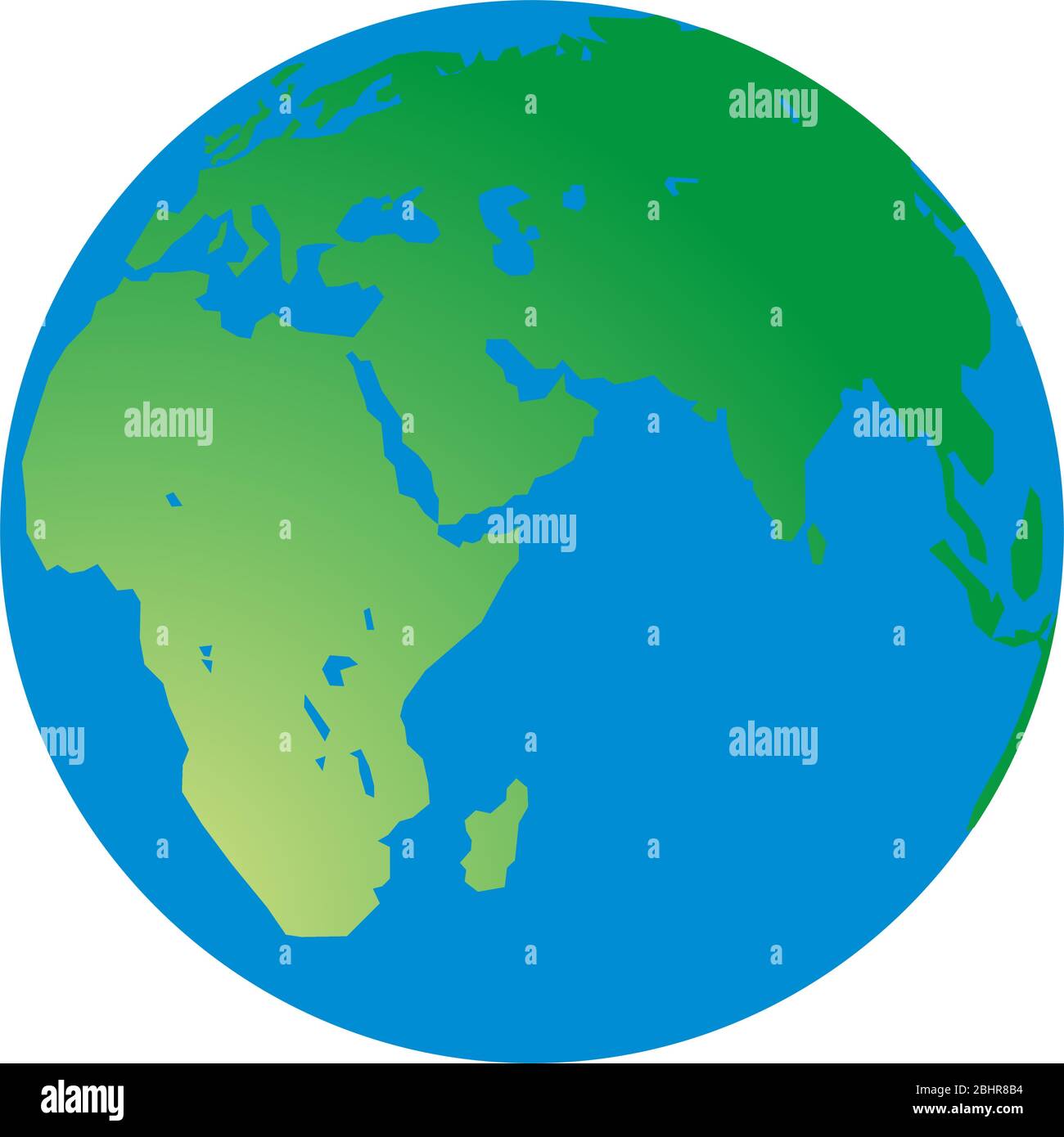 An illustration of the Planet Earth with blue oceans and green ...