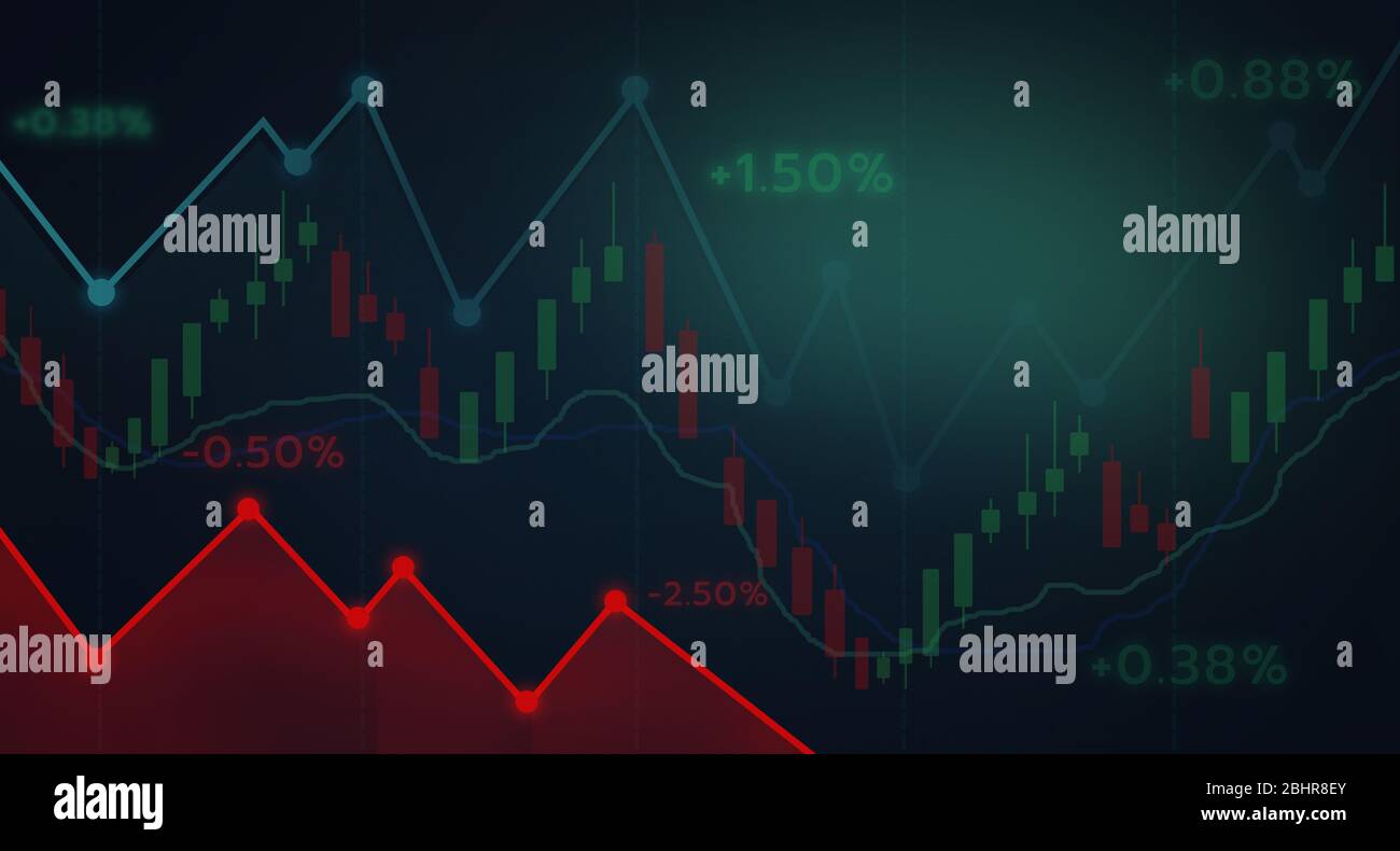 Abstract financial chart with downtrend line graph in the stock market ...