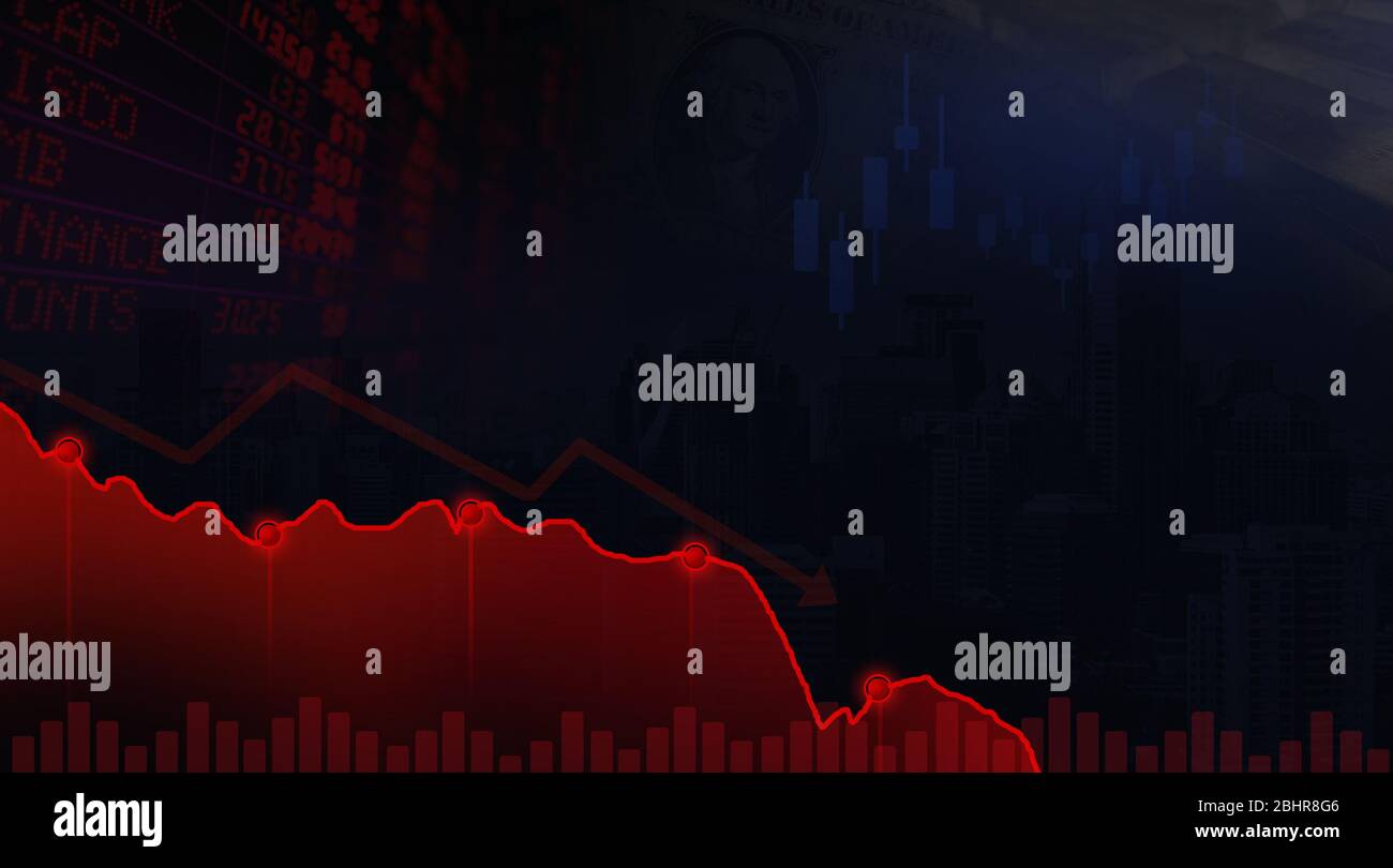Abstract financial chart with downtrend line graph in the stock market ...
