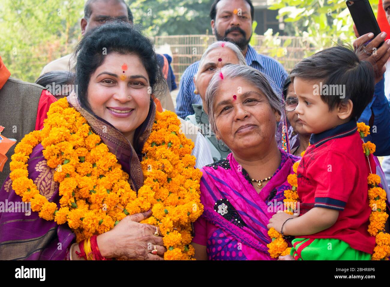 Krishna Gaur ji BJP pradesh mantri and EX mayor tree plantation Stock ...