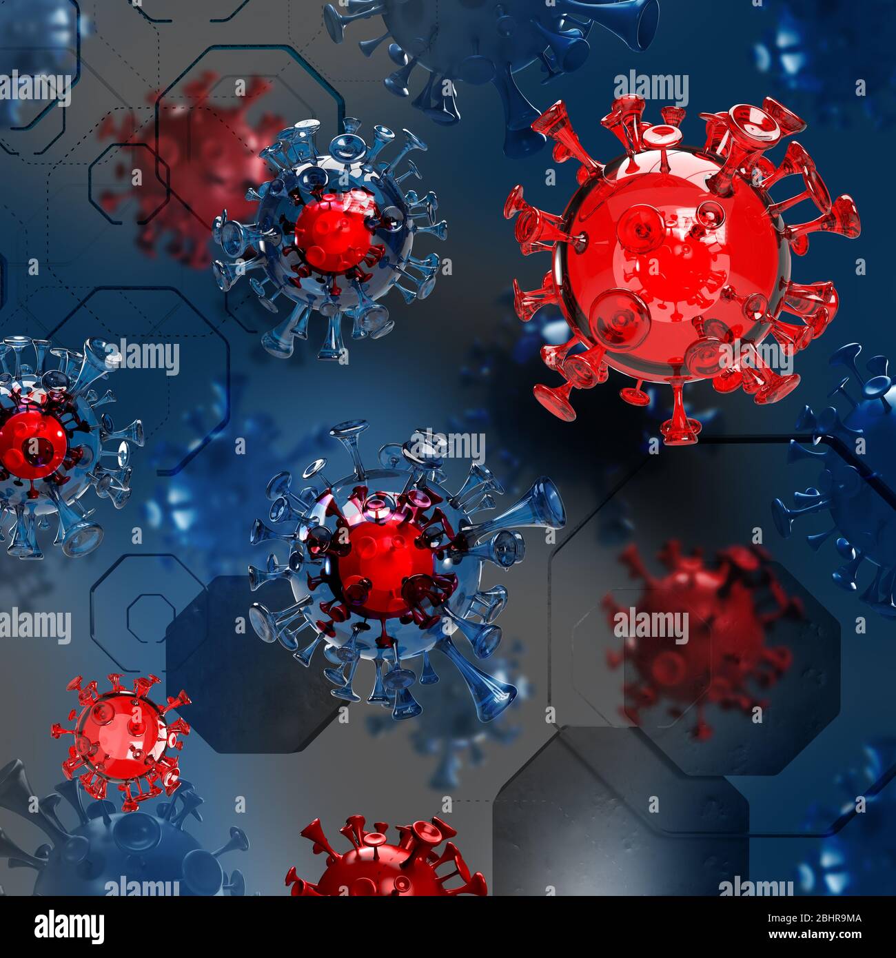 Abstract science 3d corona virus outbreak illustration Stock Photo - Alamy