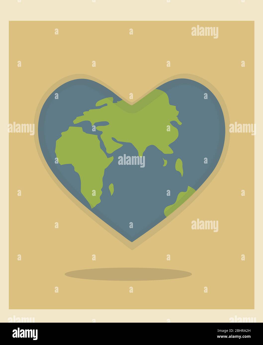 World Environment Day and Earth Day, planet in the shape of a heart ...