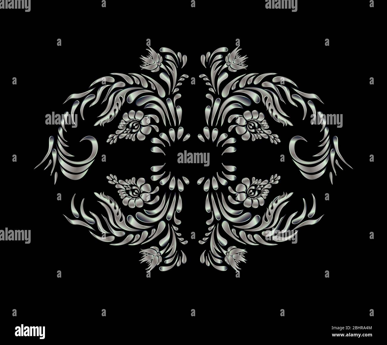 Silver floral pattern hi-res stock photography and images - Alamy