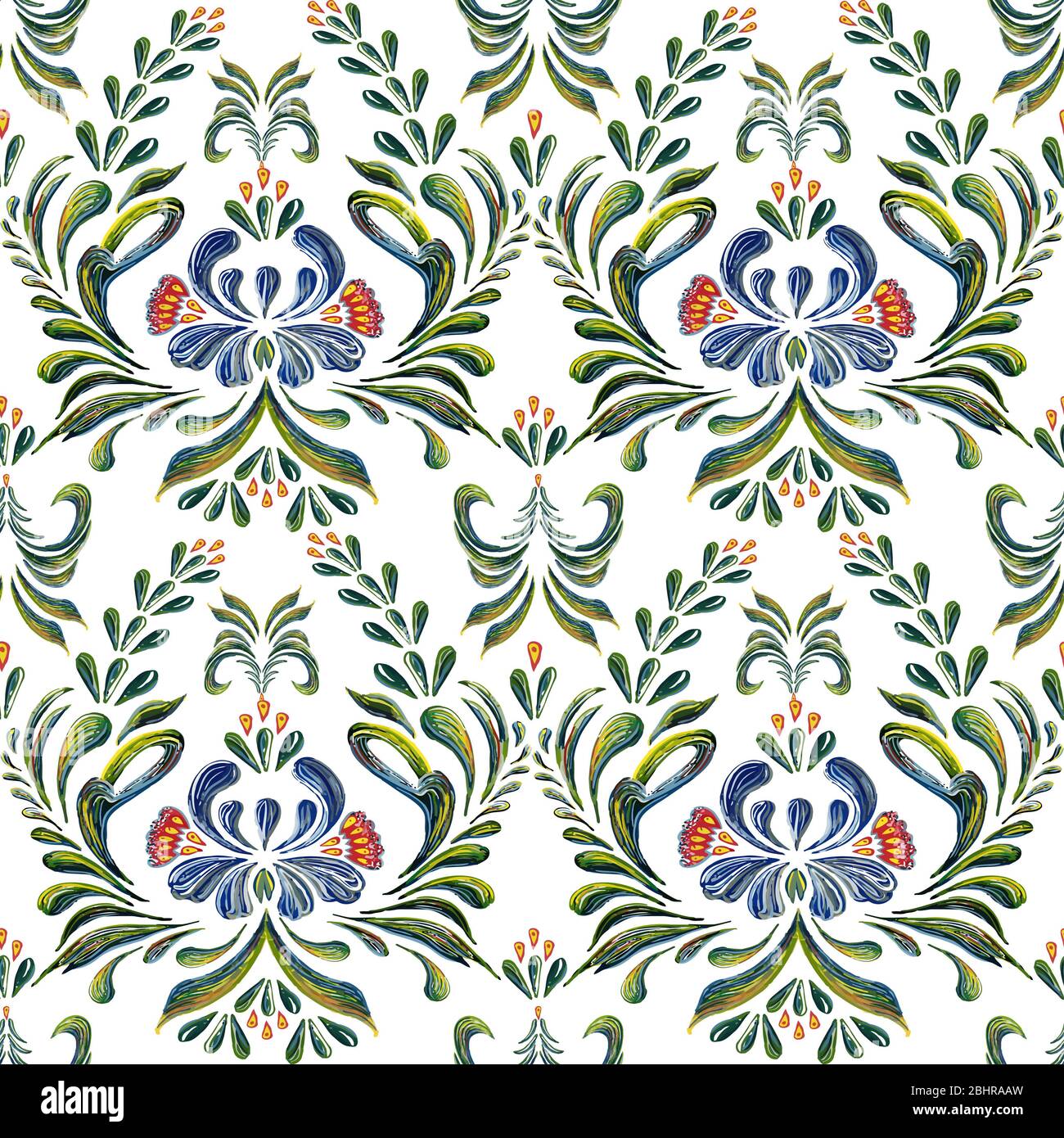 Seamless floral pattern. Ethnic flower ornament. Ukrainian traditional ...