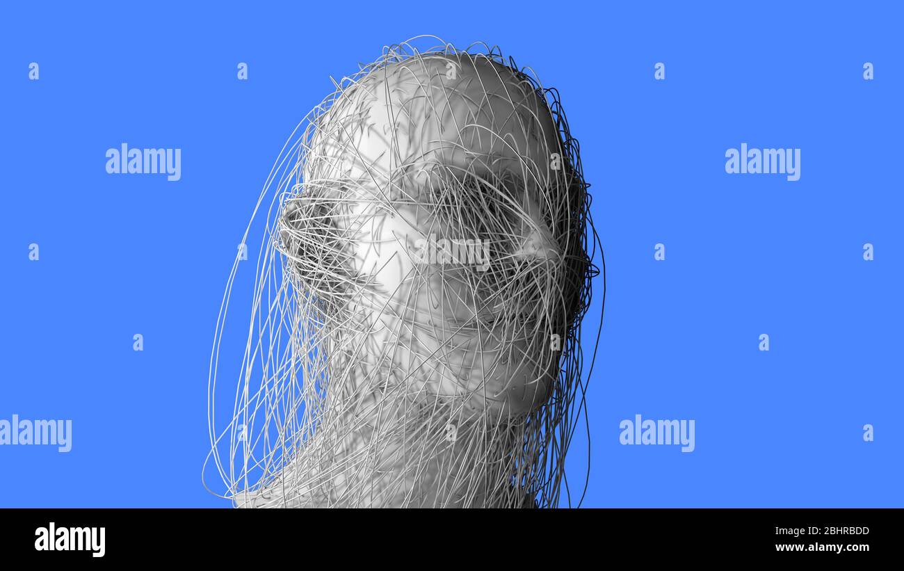 3d render Human figure made with lines Stock Photo - Alamy