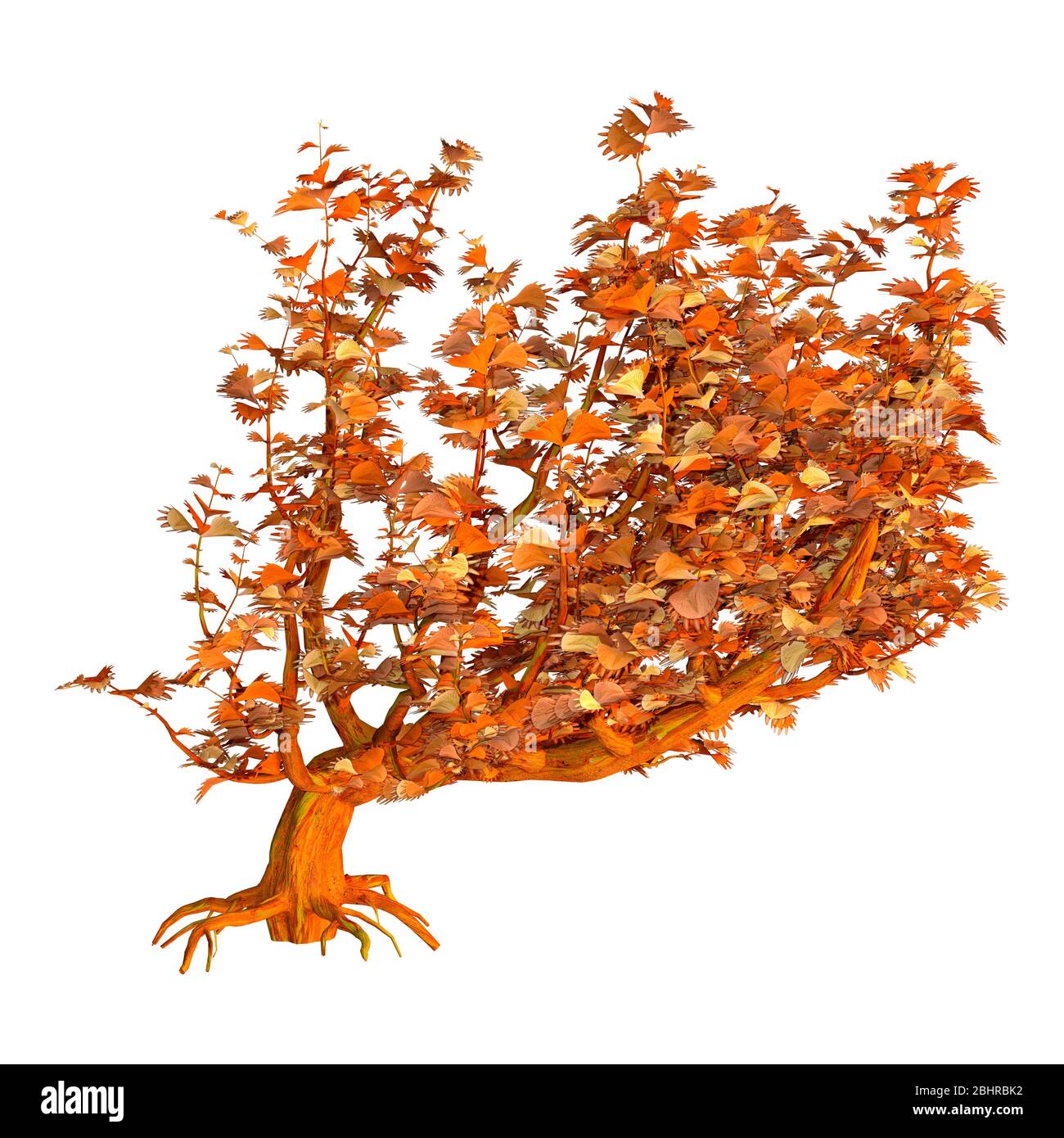 3D rendering of a fantasy alien tree isolated on white background Stock ...