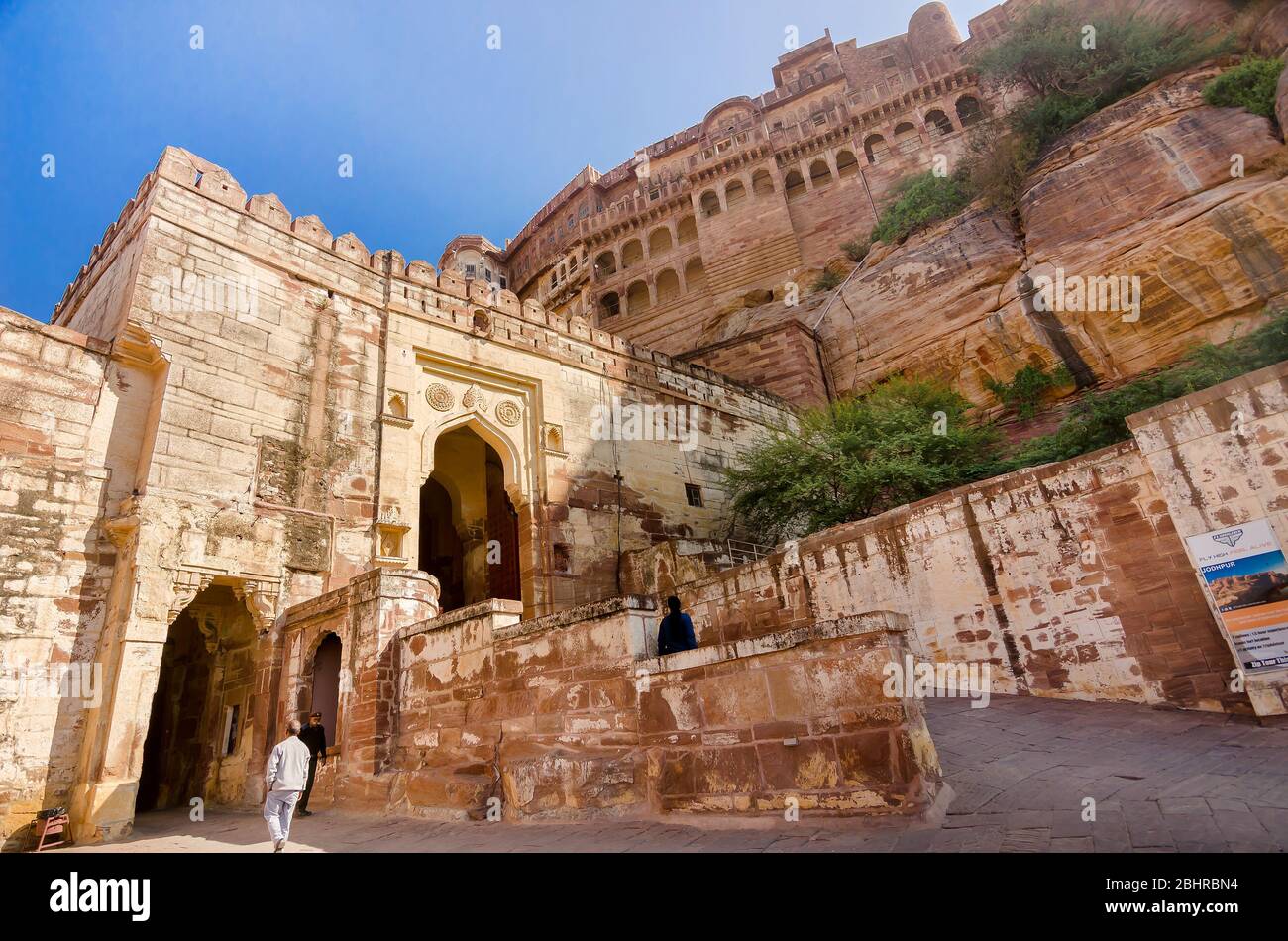 JODHPUR, INDIA – DEC. 02, 2019: Exterior view of famous Mehrangarh Fort ...