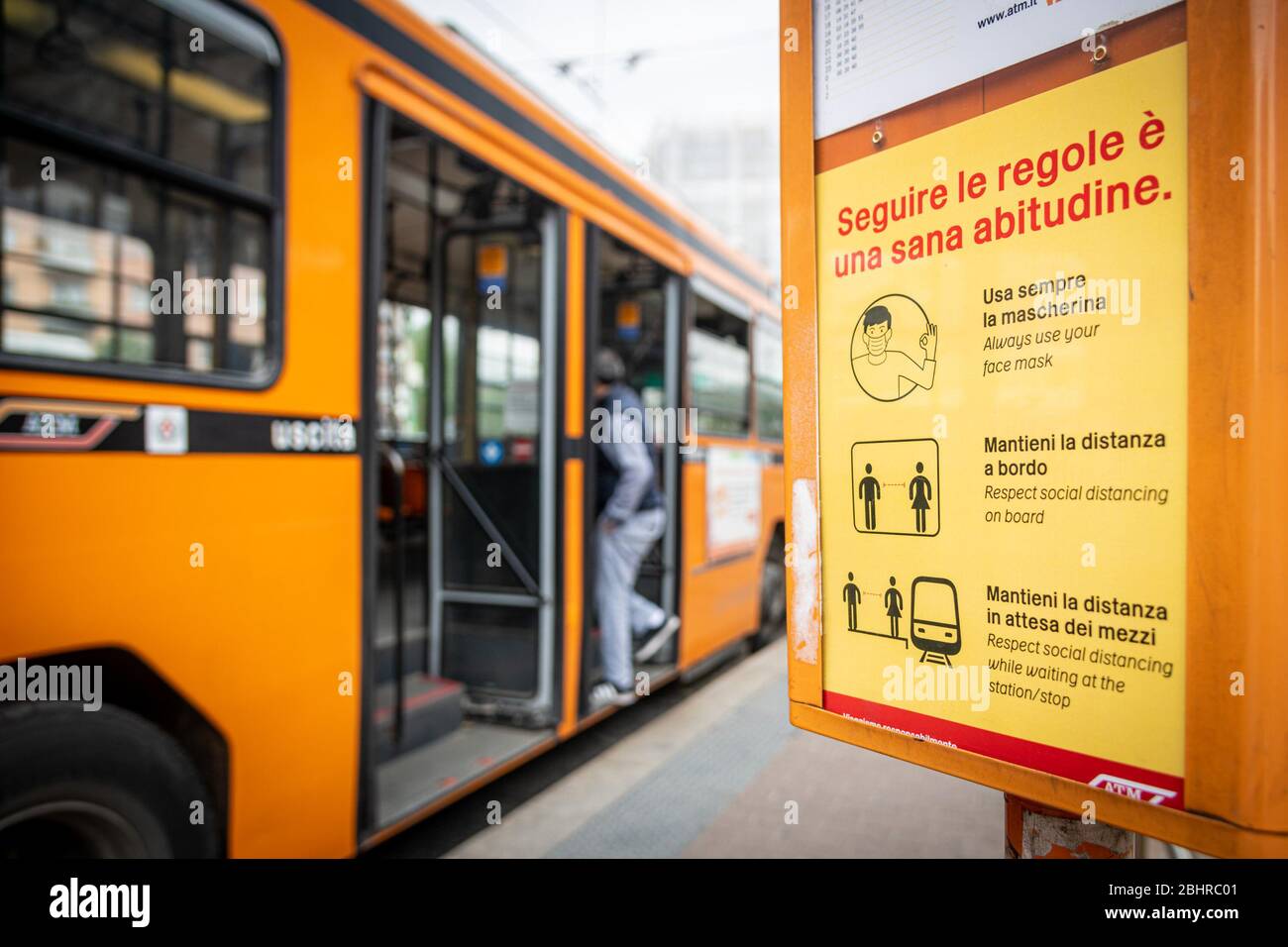 Milan - Preparation for phase two on Bus and Tram ATM. New signs at the ...