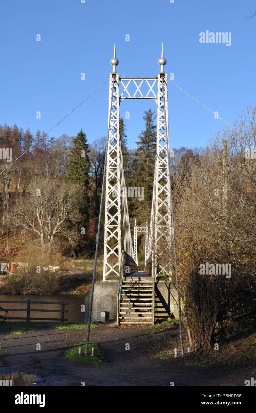 Victoria Bridge, Aberlour, Moray, Scotland, UK. Spanning the River Spey ...