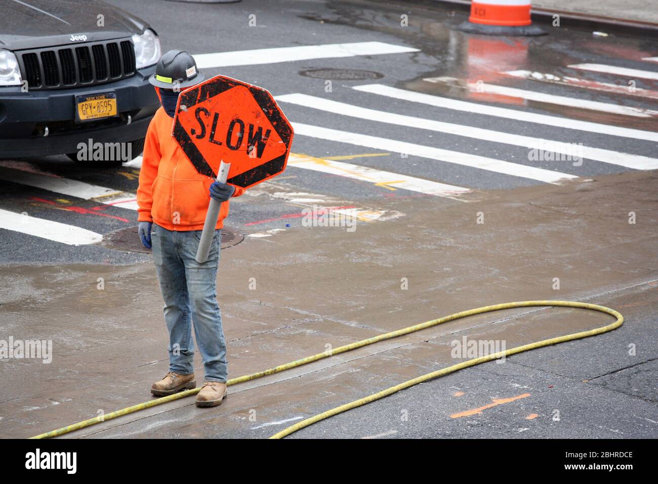 Public Utility Workers on Road Repairs Duty, New York,NY, USA Stock ...