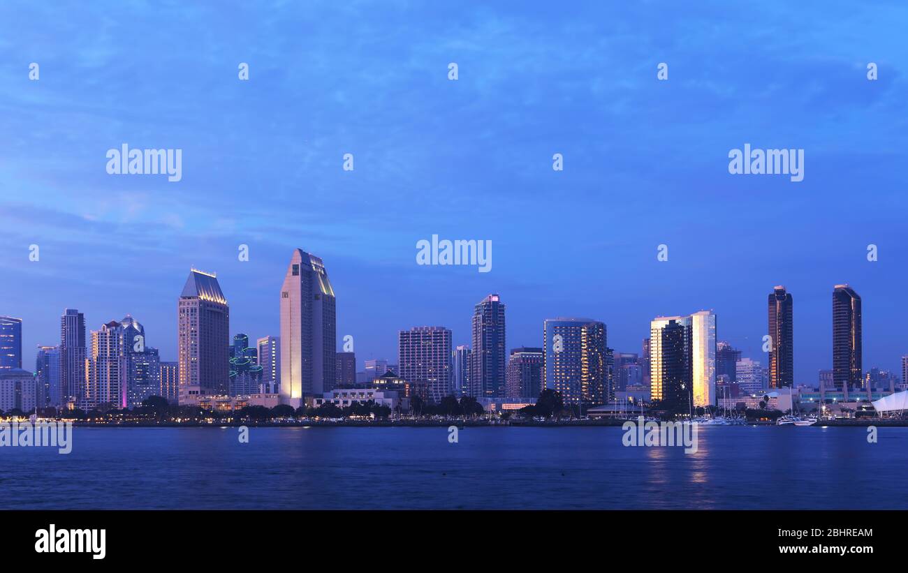 San Diego, California cityscape seen at sunset Stock Photo - Alamy