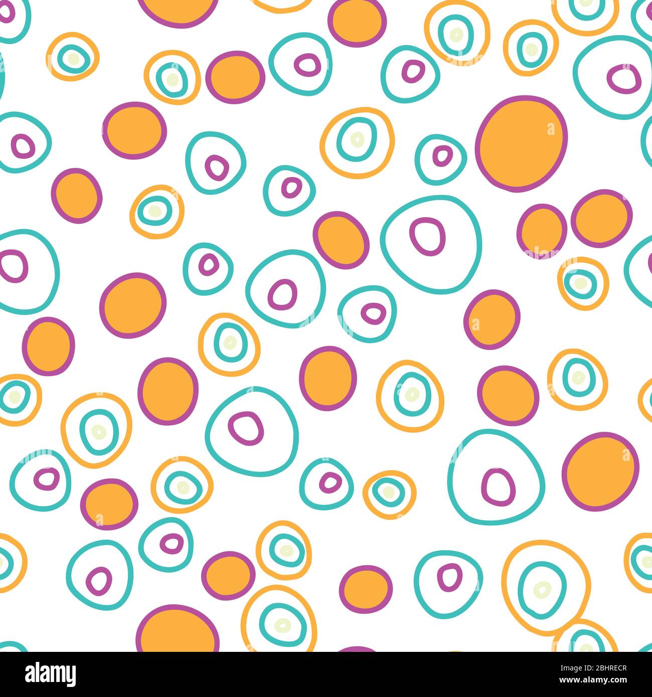 Circle Circus II, bright fun dots in circles on white background ...