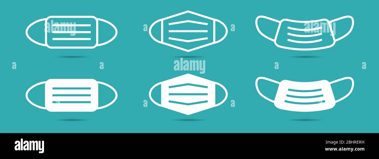 Medical mask icon set Stock Vector Image & Art - Alamy