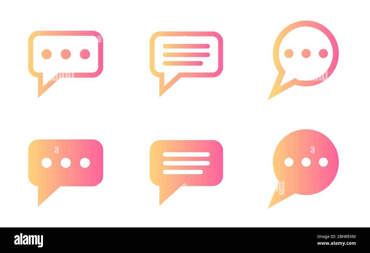 Colorful gradient chat bubble icons Stock Vector Image & Art - Alamy