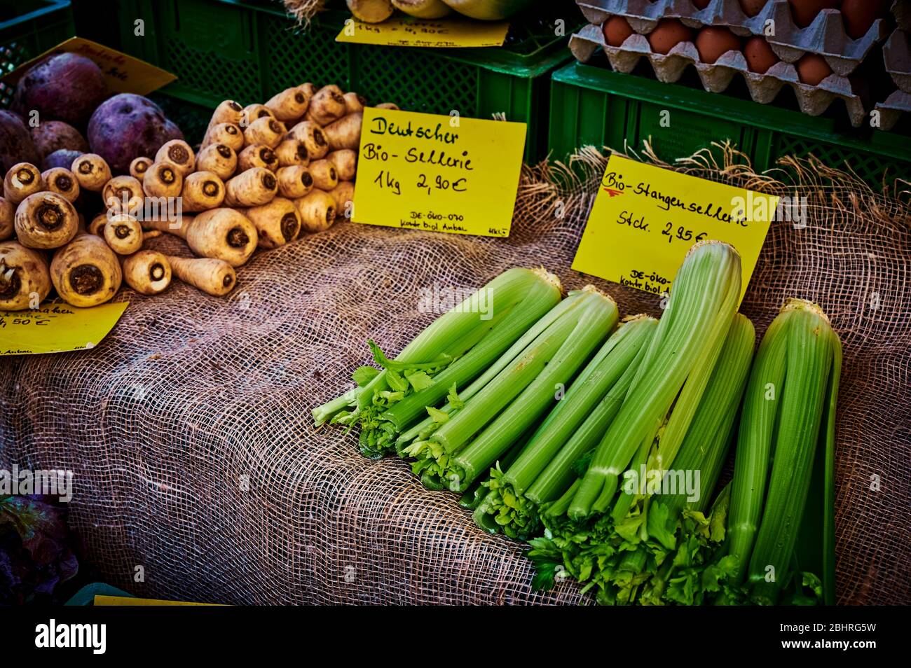 Berlin, Germany - March 19, 2020: Market display at a German weekly ...