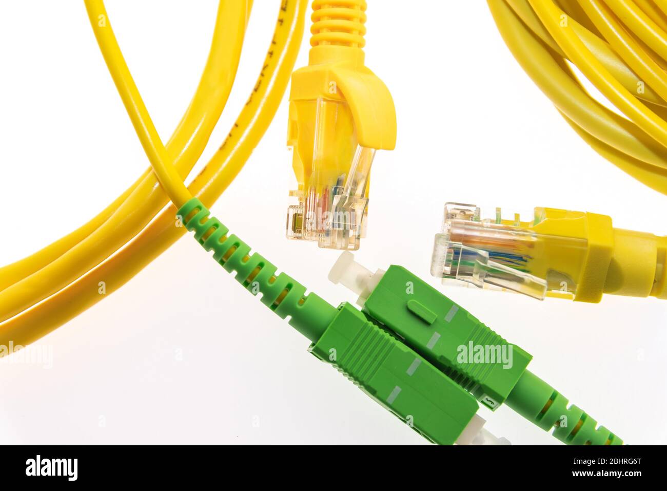 Fiber optic and multipair conductors for extension Stock Photo - Alamy