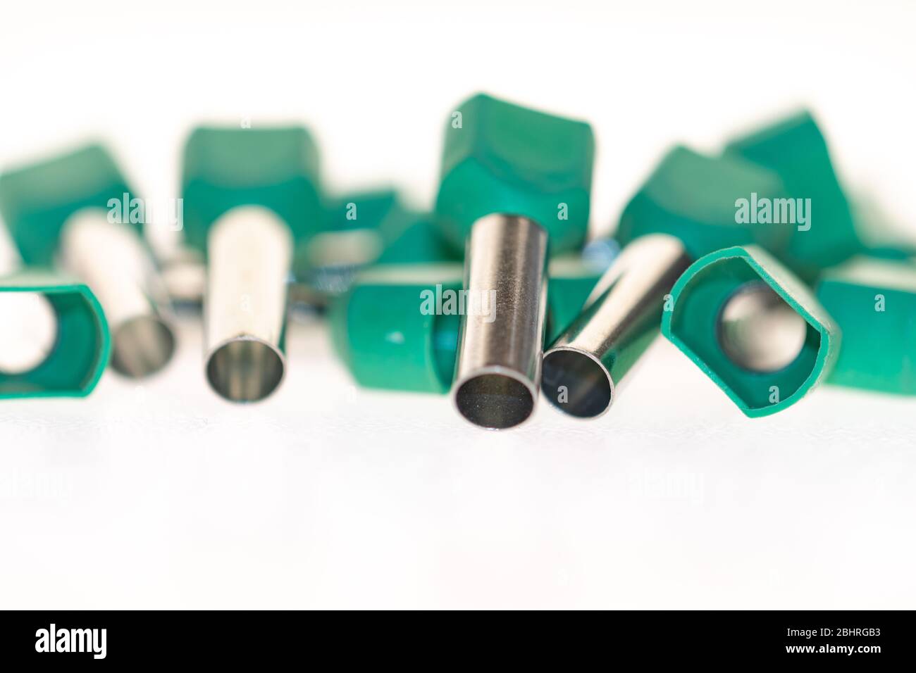 hollow metal terminals for electrical conductors Stock Photo - Alamy