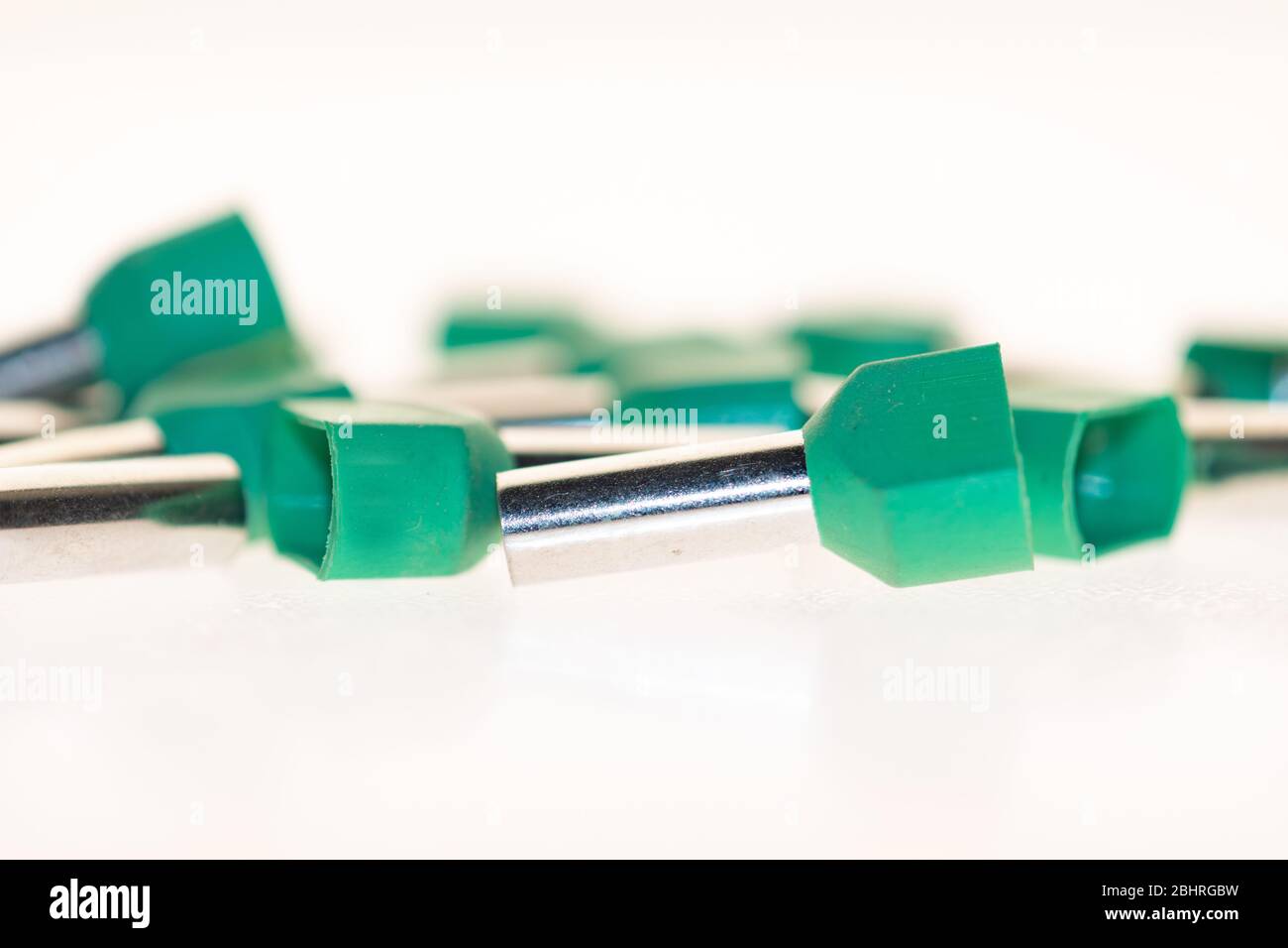 hollow metal terminals for electrical conductors Stock Photo - Alamy