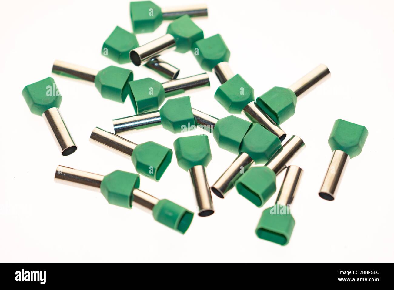 hollow metal terminals for electrical conductors Stock Photo - Alamy