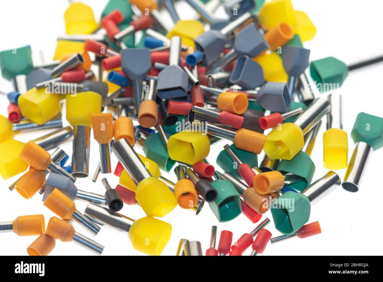 hollow metal terminals for electrical conductors Stock Photo - Alamy