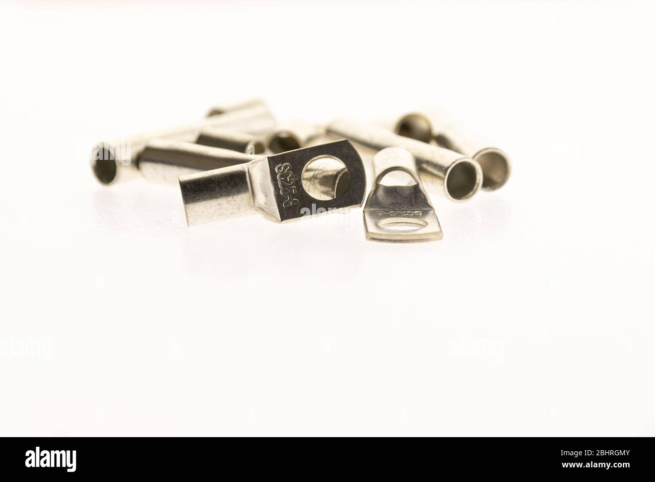 hollow metal terminals for electrical conductors Stock Photo - Alamy