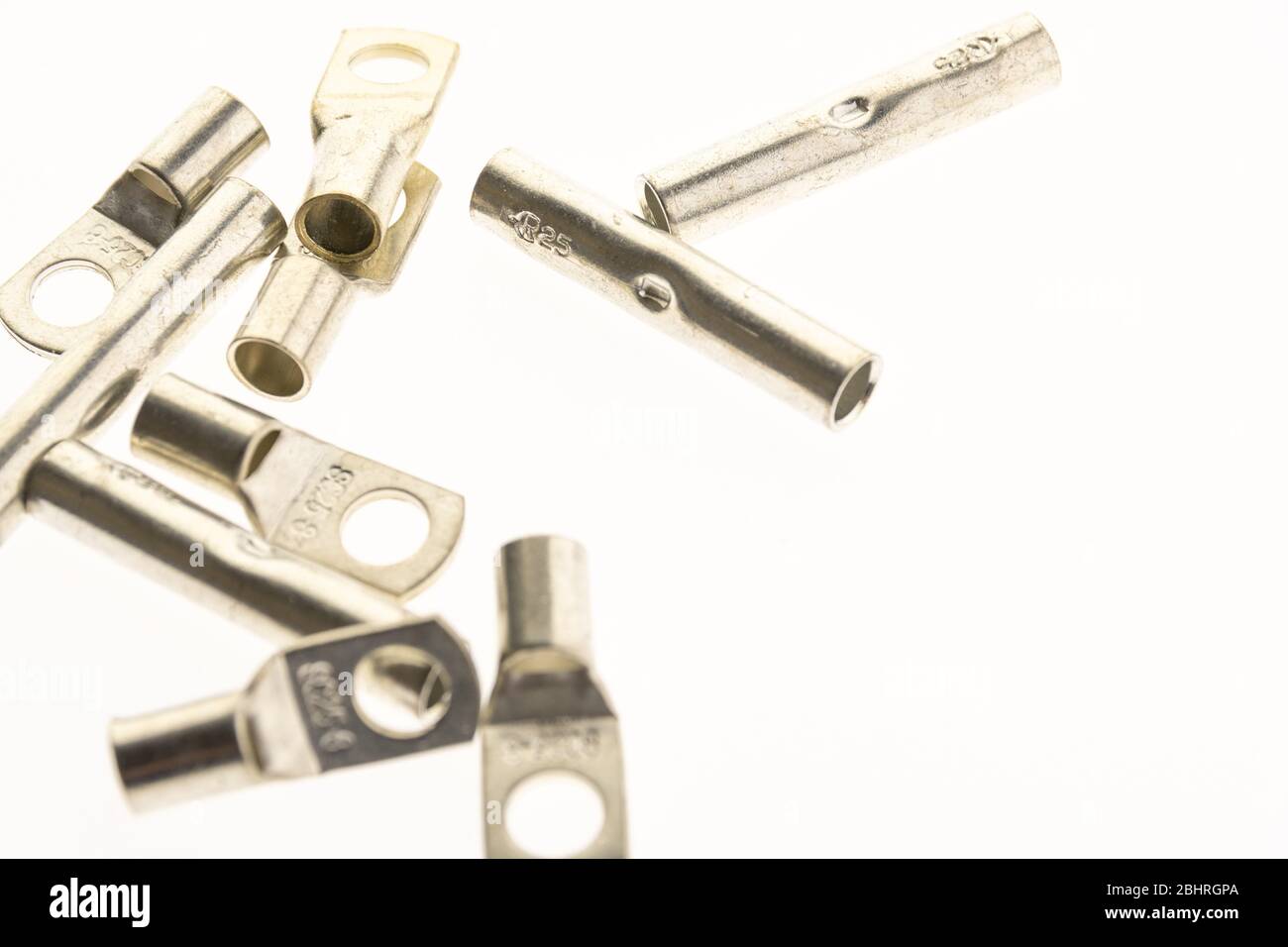 hollow metal terminals for electrical conductors Stock Photo - Alamy