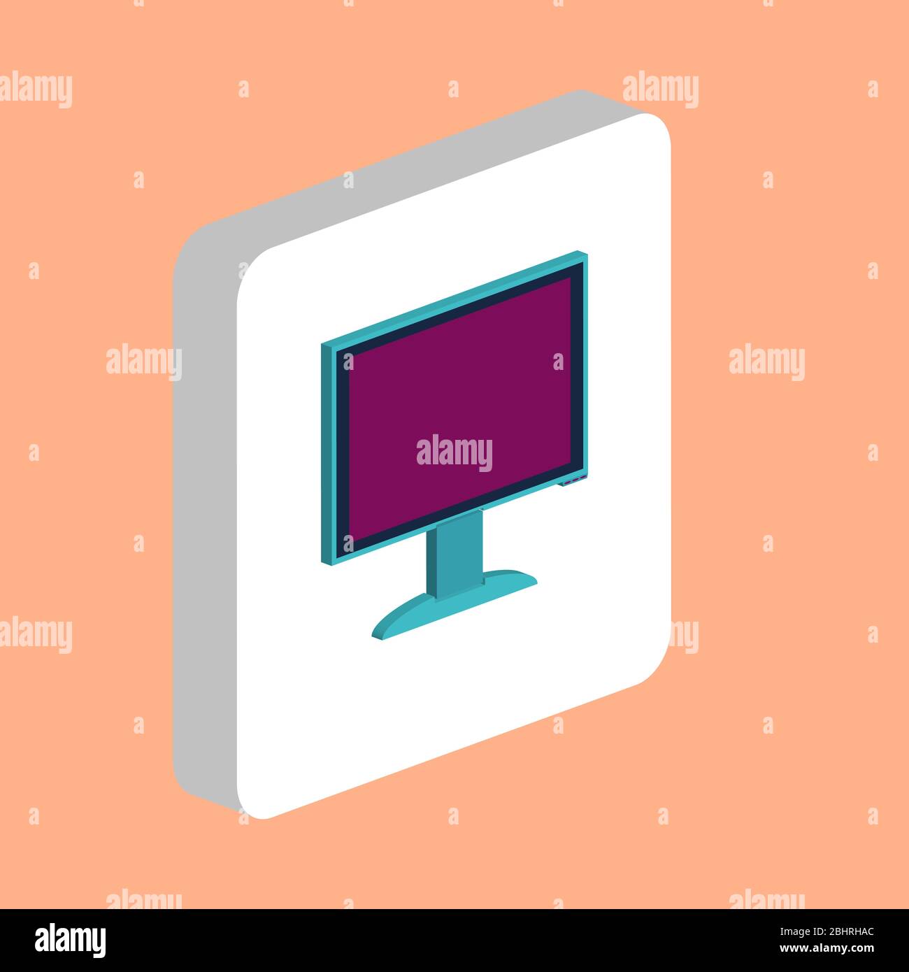 PC Monitor, Monoblock Simple vector icon. Illustration symbol design ...