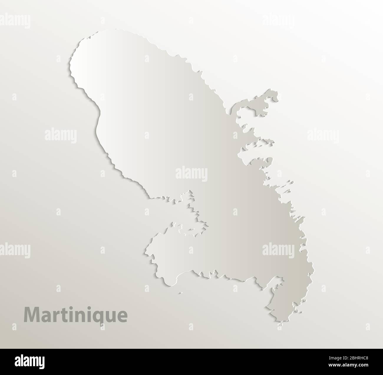 Martinique map, card paper 3D natural vector Stock Vector Image & Art ...