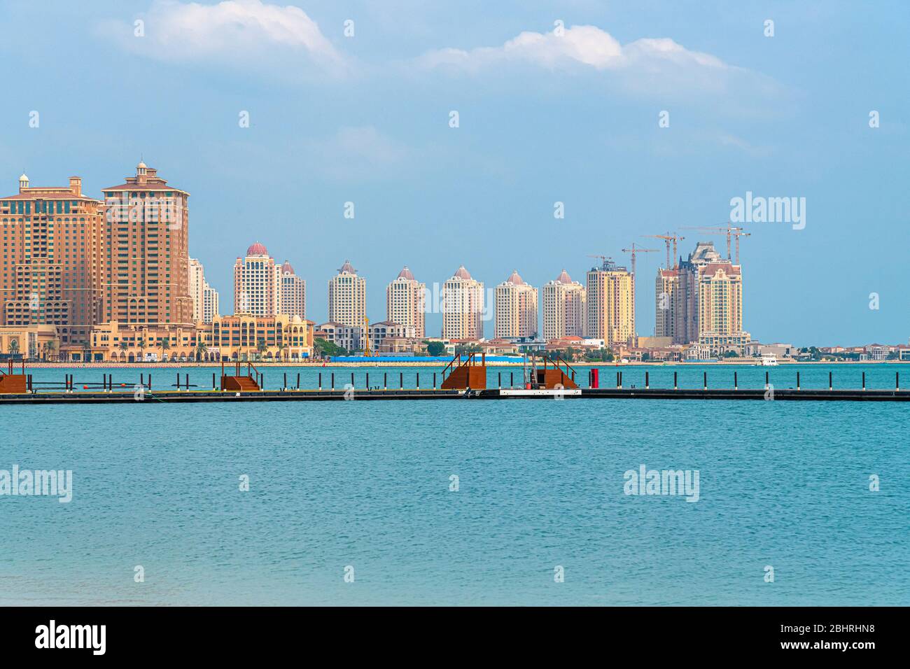 Doha, Qatar - Nov 21. 2019. Residential homes on Pearl Island Stock ...