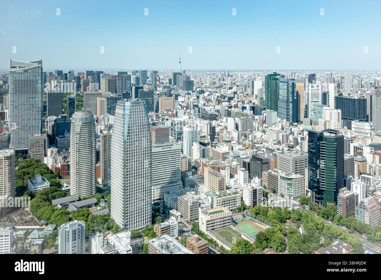 Tokyo , Japan - May 21, 2019: Aerial view of Tokyo. Tokyo is the ...