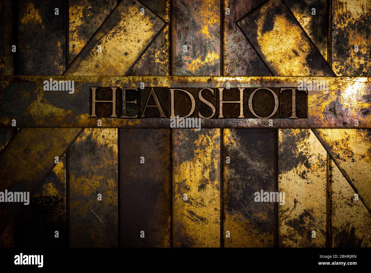 Photo of real authentic typeset letters forming Headshot text on ...