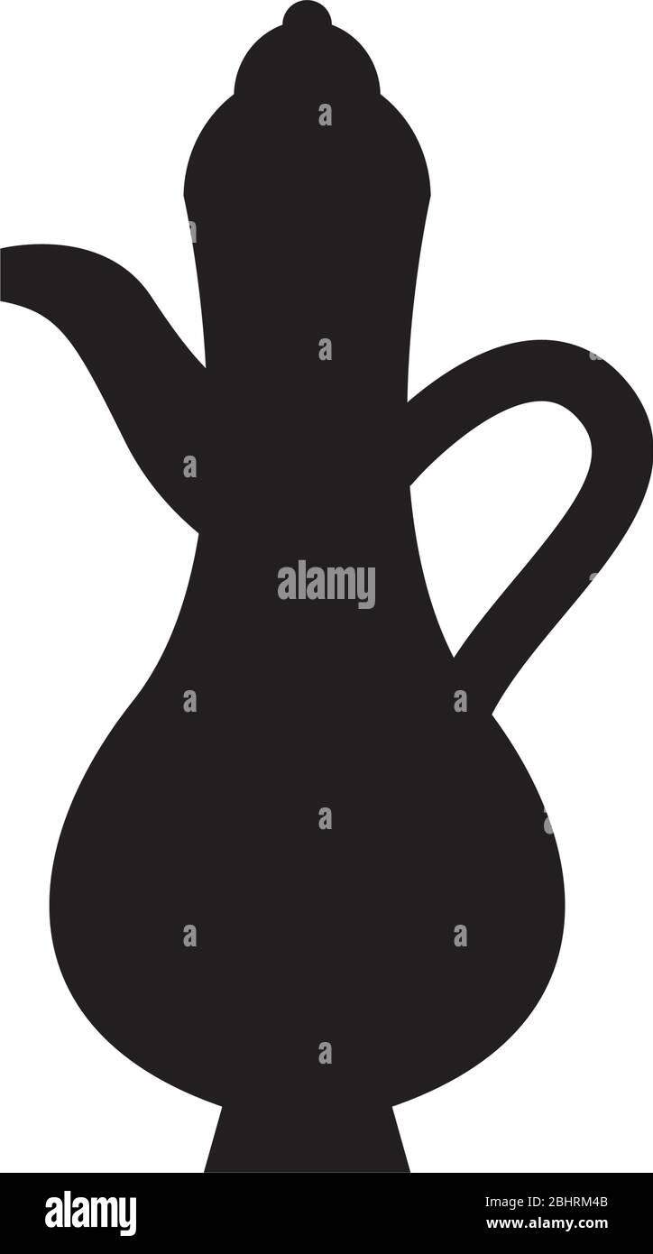 ramadan concept, arabic jug icon over white background, line style ...