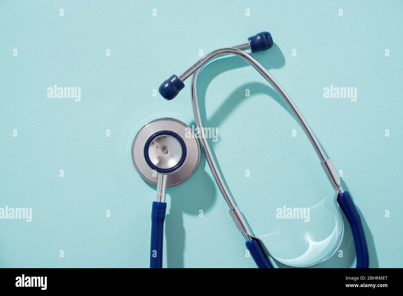 Phonendoscope on empty blue background, place for inscription. Concept of medivine Stock Photo ...