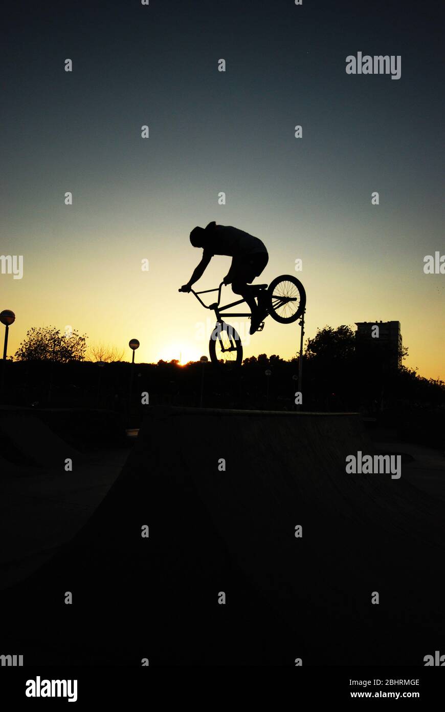 Photo-session of street stunt, jumping with bmx Stock Photo - Alamy