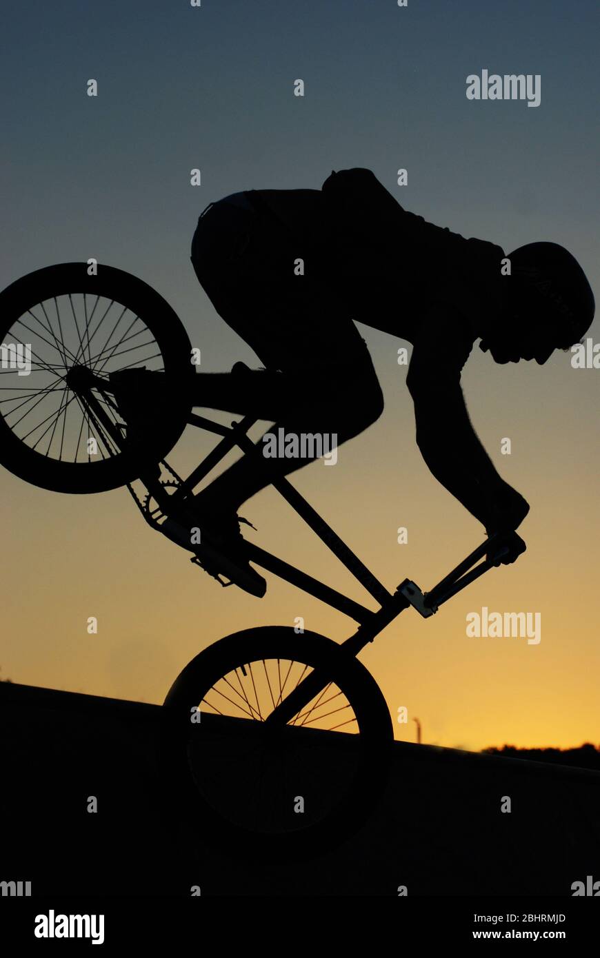 Photo-session of street stunt, jumping with bmx Stock Photo - Alamy