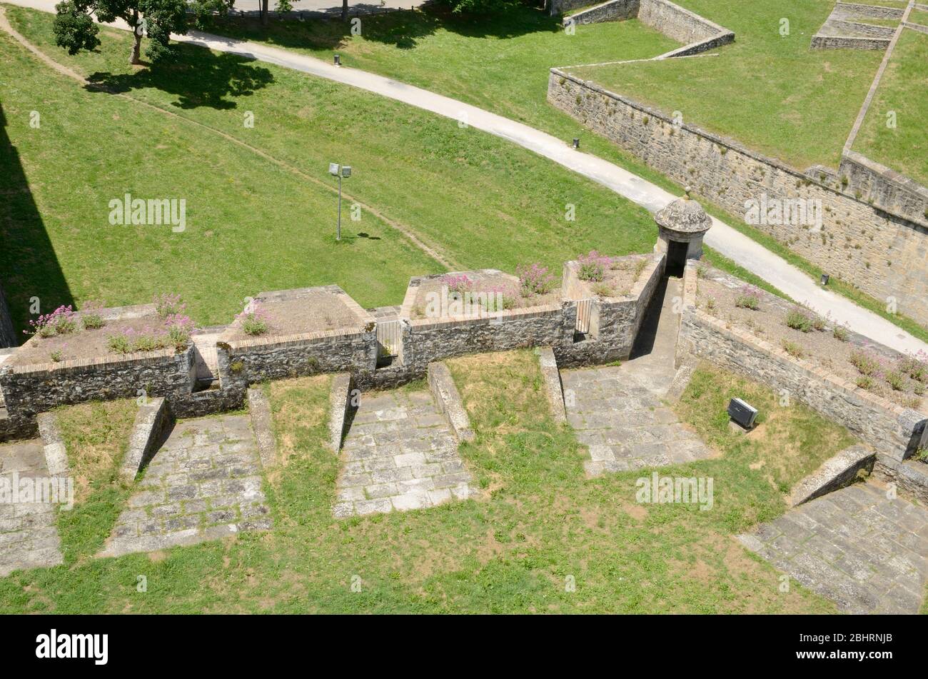 Medieval walls of Pamplona, the capital of the Navarre Community, Spain ...