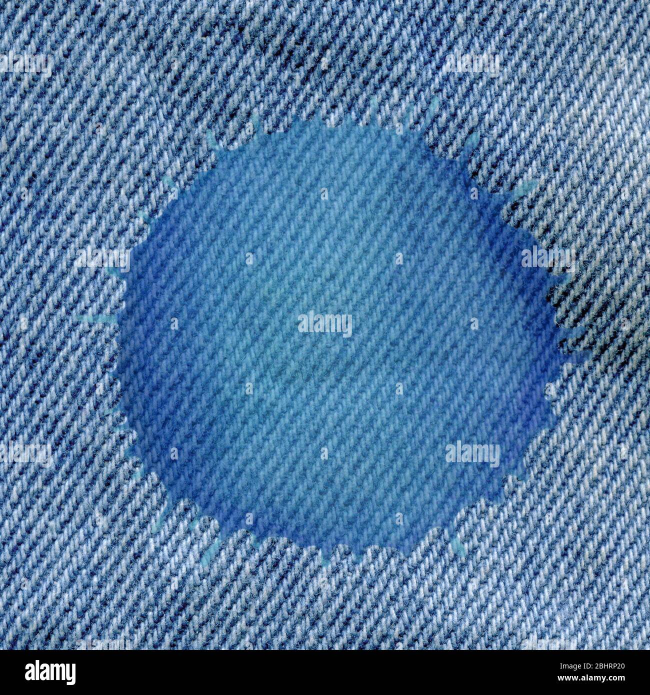 Denim jeans background with watercolor blobs. Watercolor colorful drops ...