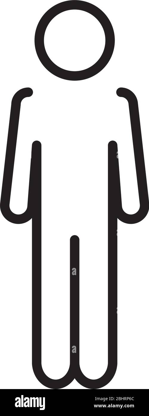 pictogram man standing icon over white background, line style, vector ...