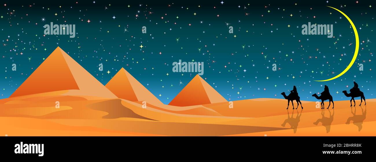 Egypt pyramid night Stock Vector Images - Alamy