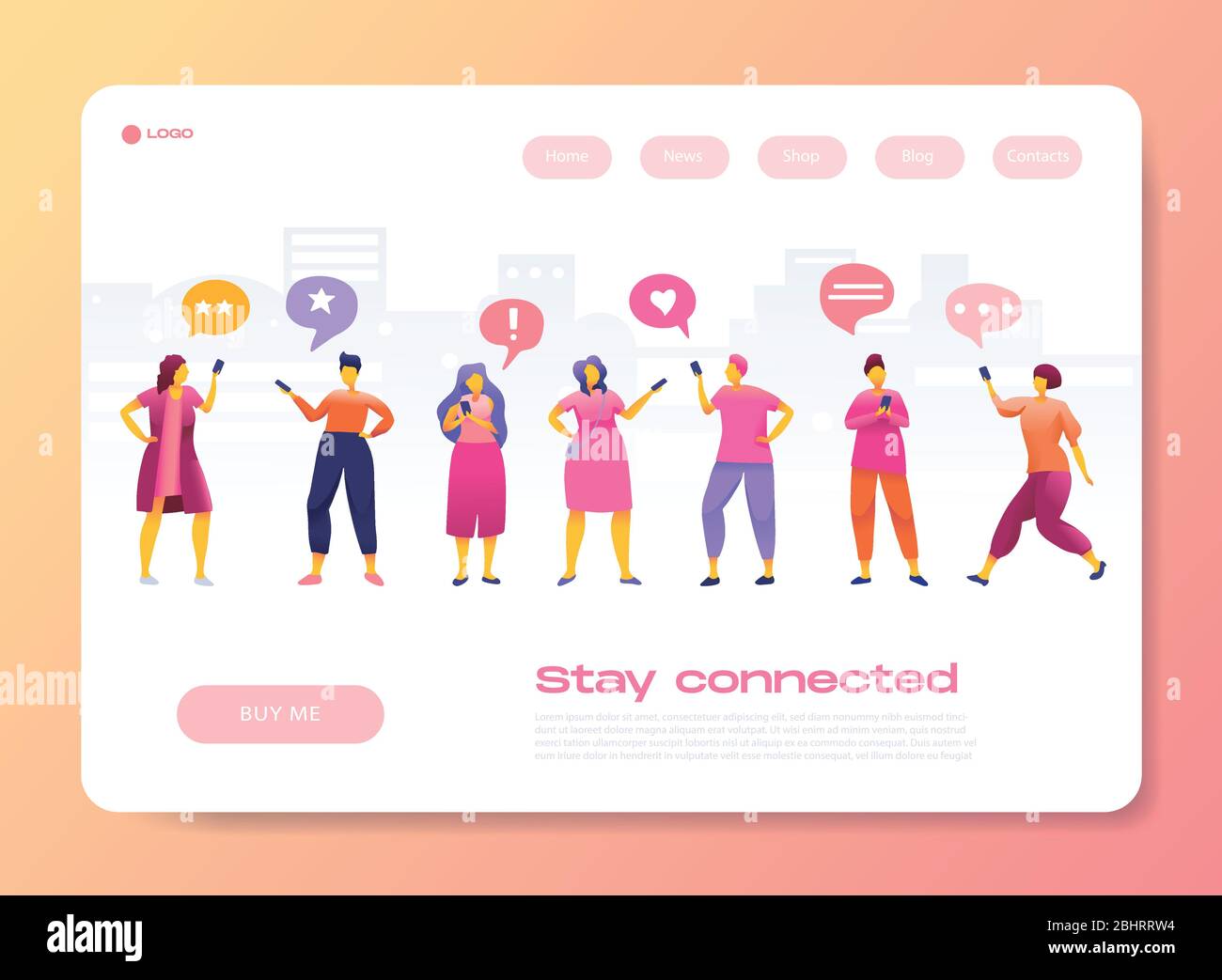 Social Network, stay connected, people connecting all over the world ...