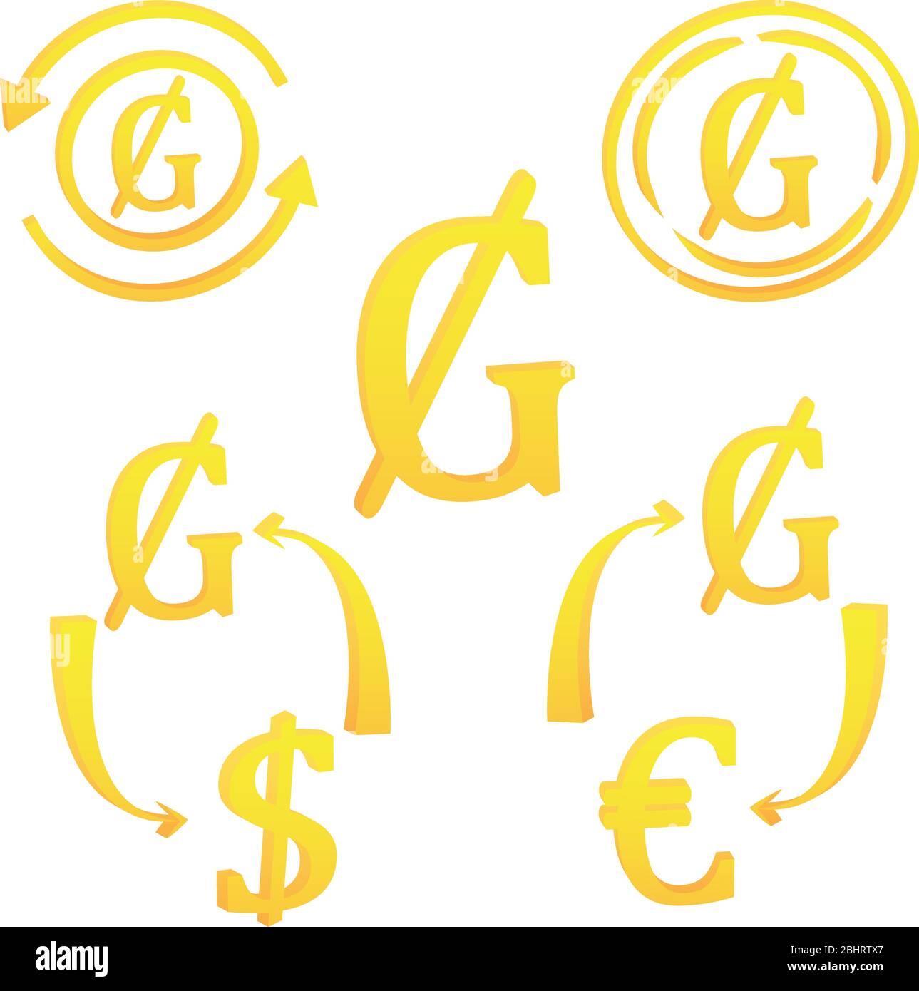 3D paraguayan Guarani currency symbol icon of Paraguay Stock Vector ...