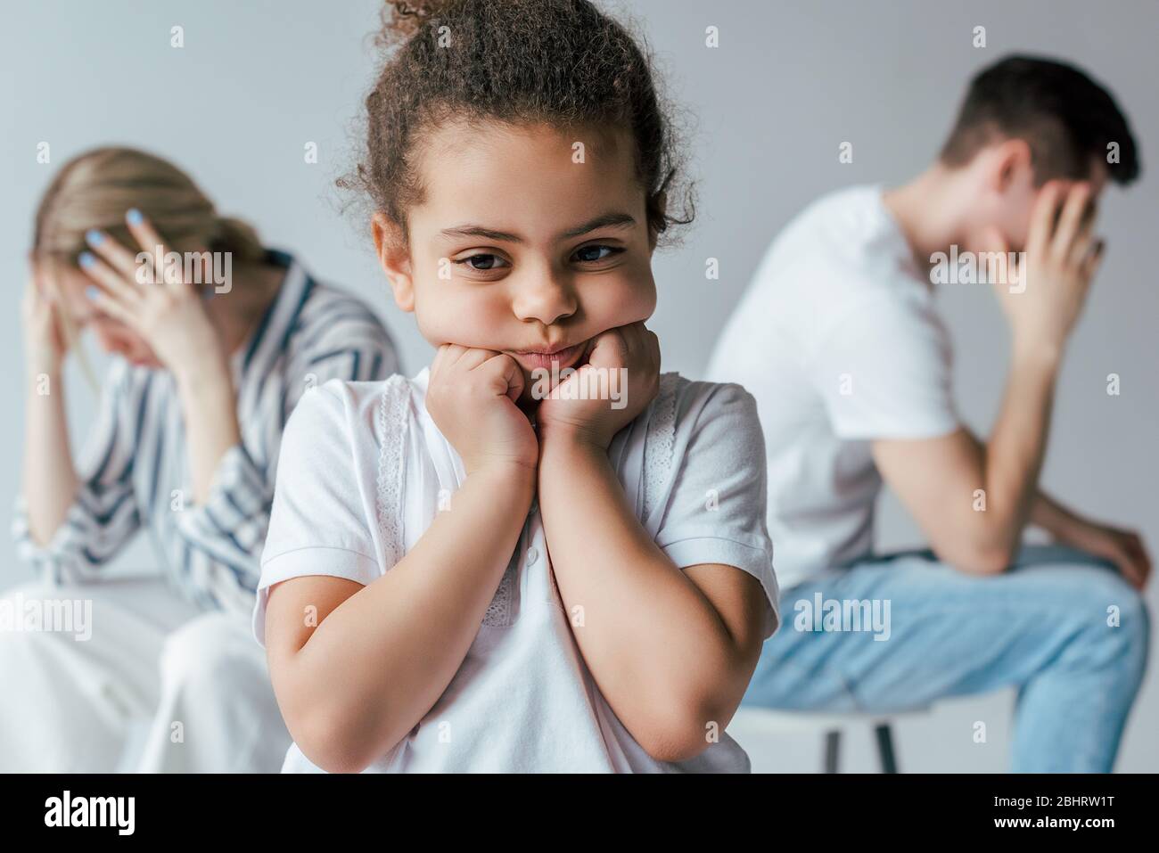 Daughter touching father face hi-res stock photography and images - Alamy